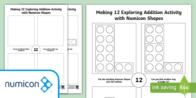 👉 Making 12 Exploring Addition Activity with Numicon Shapes